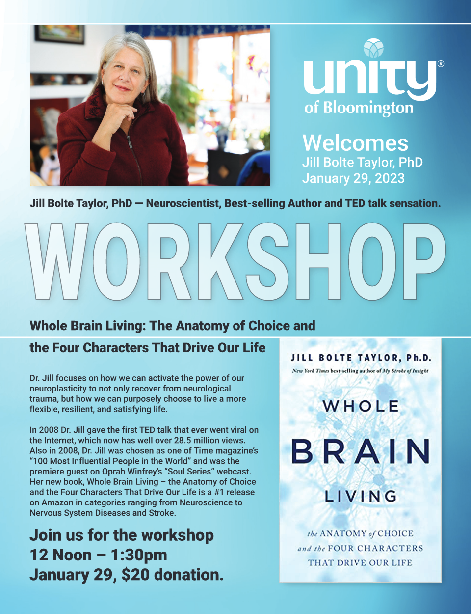 Press release: Whole Brain Living Workshop with Dr. Jill Bolte Taylor ...