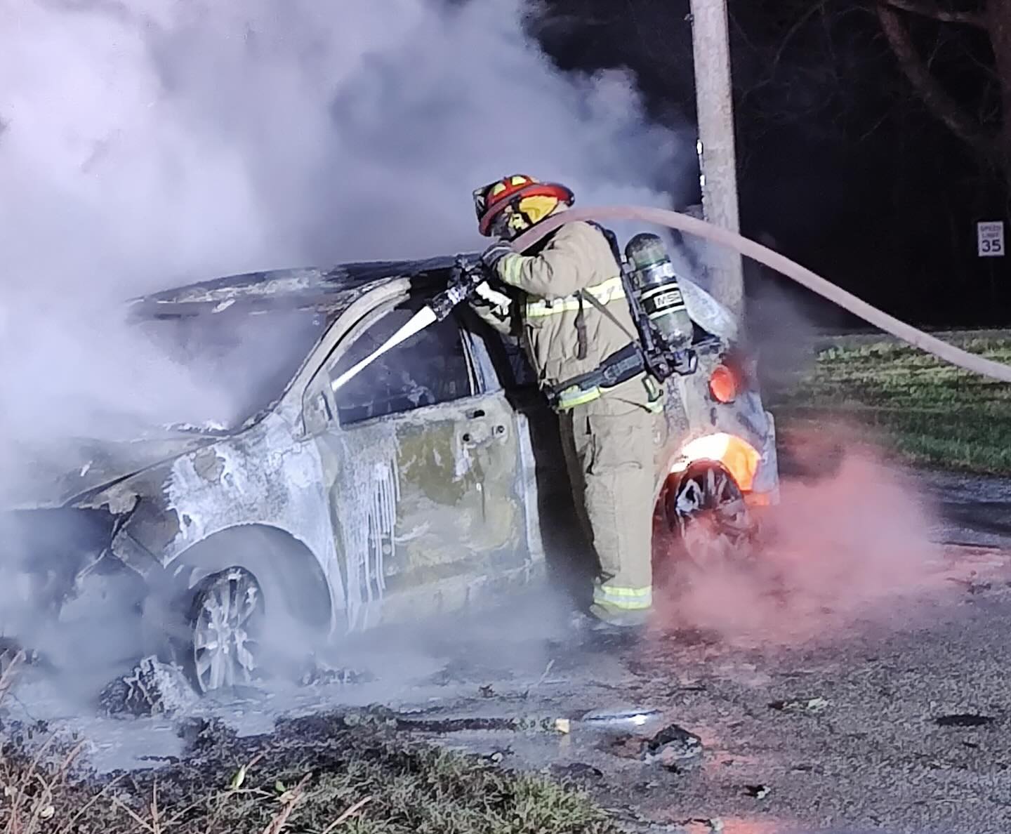 Retired Firefighter Rescues Driver from Burning Vehicle Early on New ...