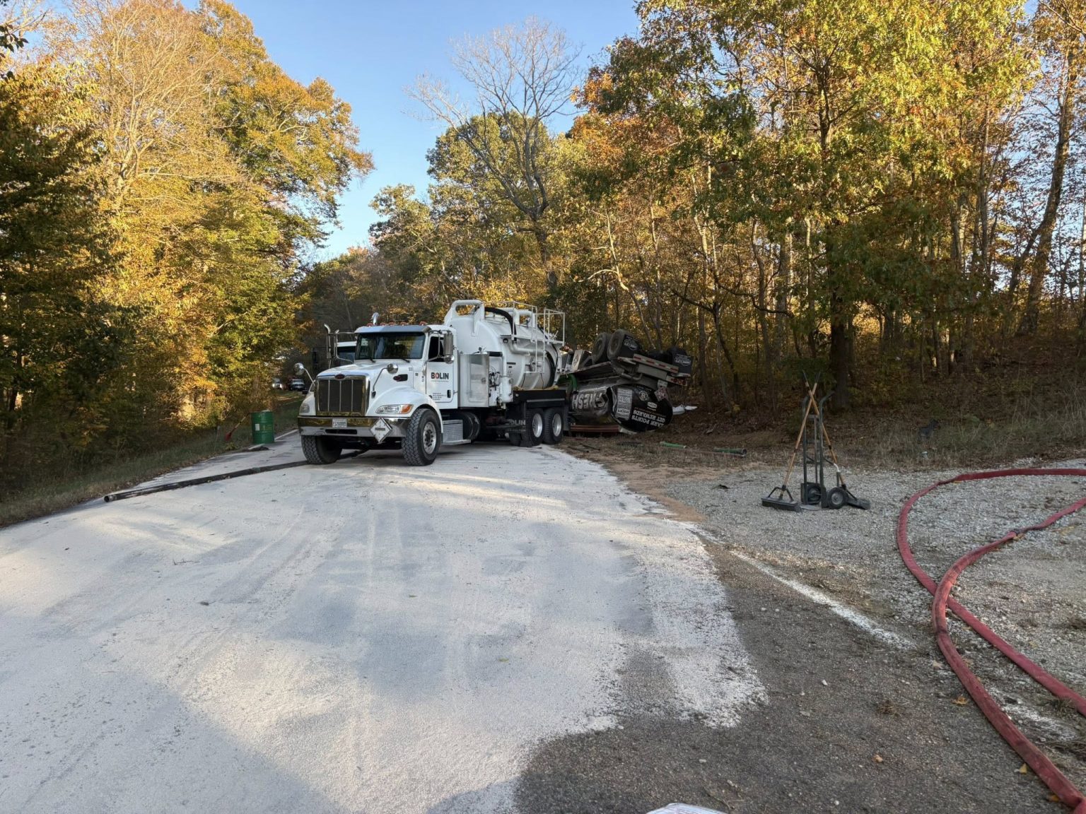 Two injured after fuel tanker overturns near Greene–Lawrence county ...