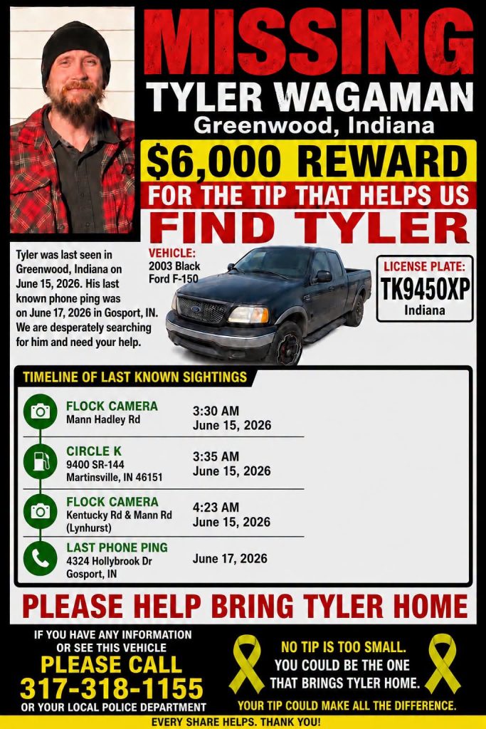 Search continues for missing Greenwood man Tyler Wagaman after last ...